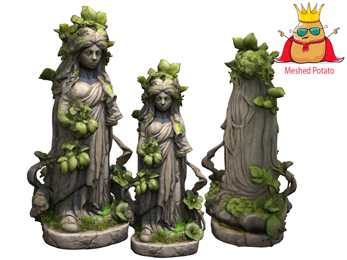 Second Life Marketplace - Meshed Potato Botanical Statue Full Perm