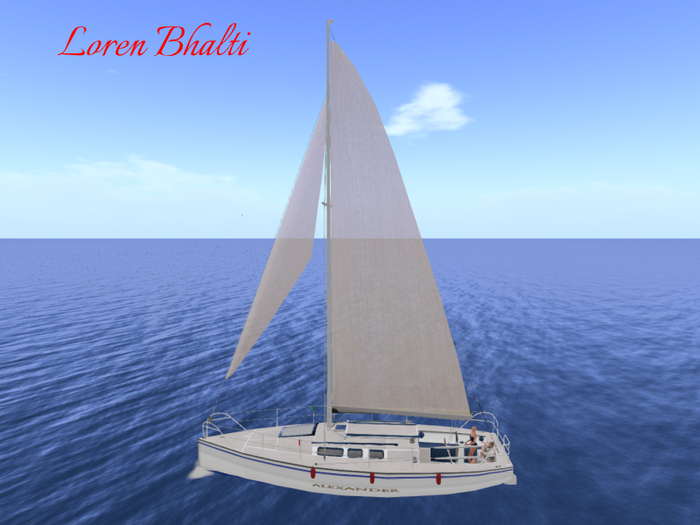 Second Life Marketplace - Alexander White / Blue - sailing boat