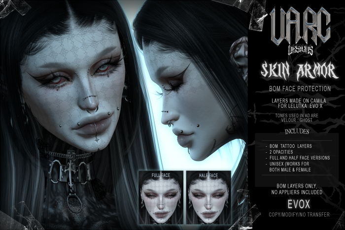 Second Life Marketplace - [VARC] Skin Armor - Bom Lel EvoX