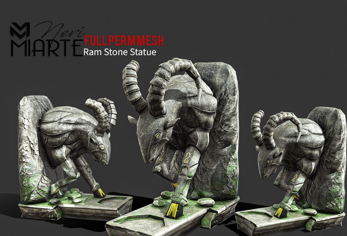 Second Life Marketplace - ..:M I A R T E:..Full Permission Ram Stone Statue
