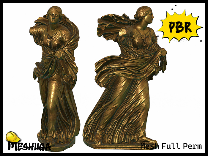 Second Life Marketplace - Meshuga PBR Escaping Muse Statue FULL PERM MESH