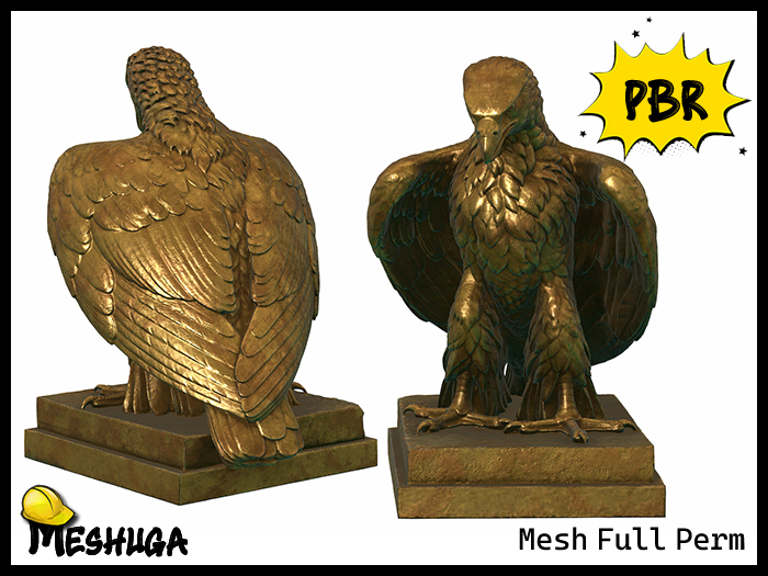 Second Life Marketplace - Meshuga PBR Eternal Eagle Statue FULL PERM MESH