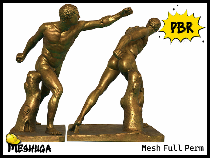 Second Life Marketplace - Meshuga PBR The Gladiator Statue FULL PERM MESH