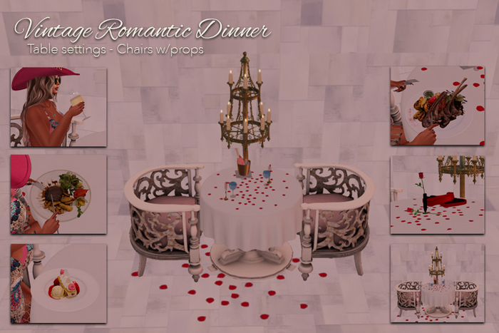 Second Life Marketplace - Studio Craft * Vintage Romantic Dinner BOX