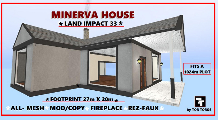 Second Life Marketplace - MINERVA HOUSE 33Li (27m X 20M) (Boxed) LOW ...