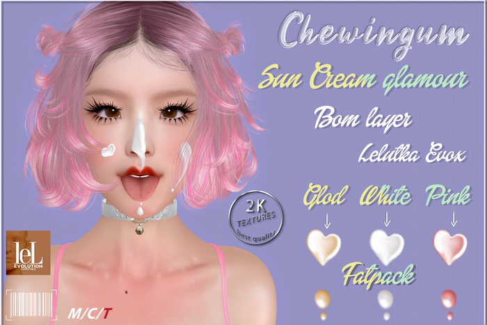 Second Life Marketplace - Chewingum SUN CREAM GLAMOUR BOM LAYER LELUTKA ...