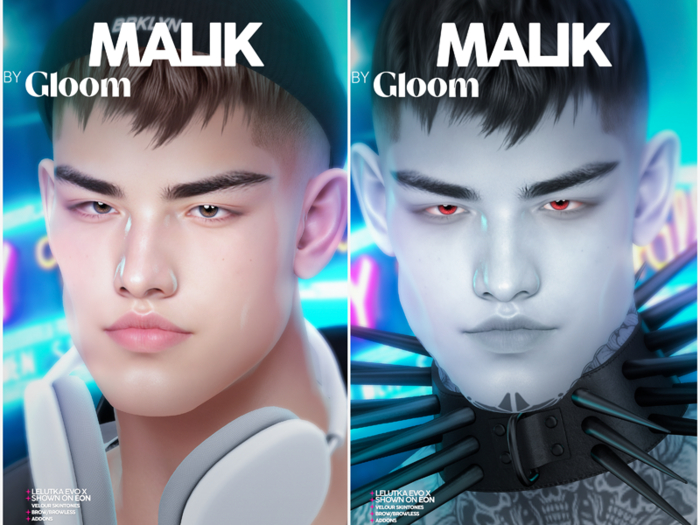 Second Life Marketplace - Gloom - Malik Skin - Fatpack