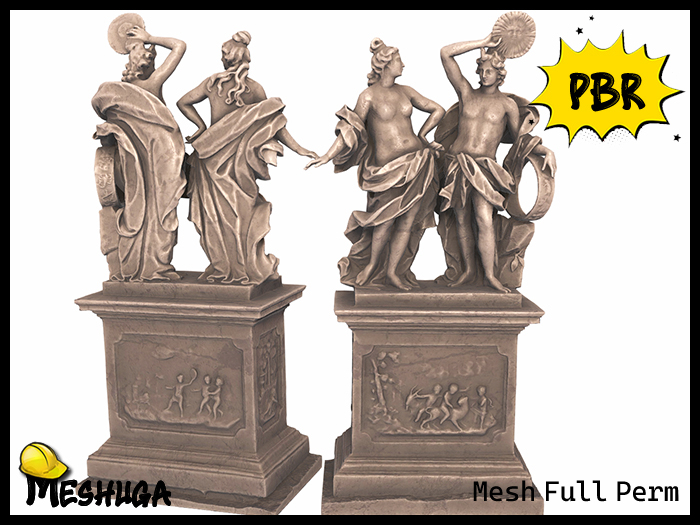 Second Life Marketplace - Meshuga PBR Song of Fire Statue FULL PERM MESH