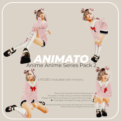 Second Life Marketplace - Animato Anime Series Pose Pack 2