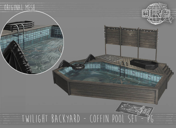 Second Life Marketplace - -DRD- Twilight Backyard - Coffin Pool Set ...