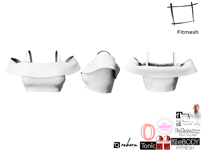 Second Life Marketplace - Full Perm Women's Off Shoulder Crop Top ...