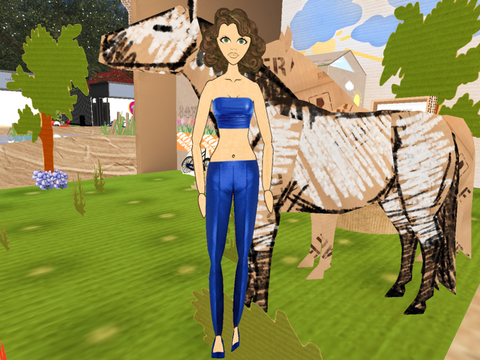 Second Life Marketplace - [SLZS] PMR Cardy Royal Blue Top & Low-waisted ...