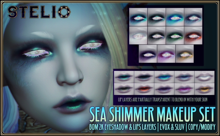 Second Life Marketplace - [Stelio] Sea Shimmer Makeup Set