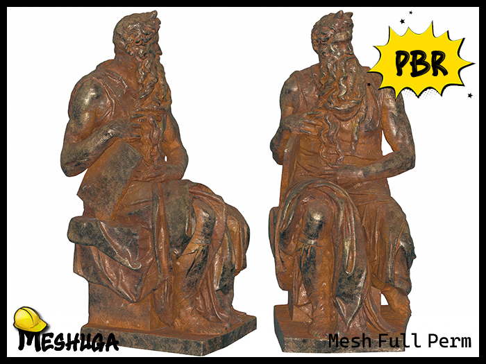 Second Life Marketplace - Meshuga PBR Moses the Prophet Statue FULL ...