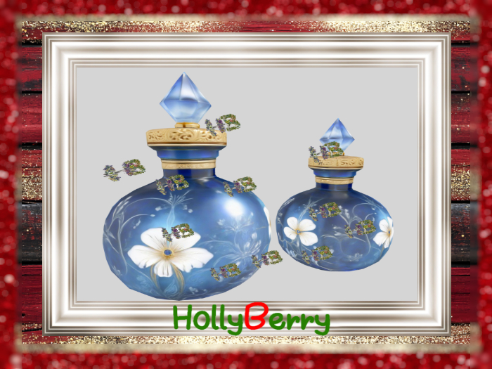 Second Life Marketplace - HB: Blue Flower Elixer Bottle FuLL PERM