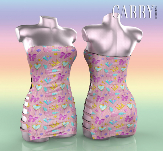 Second Life Marketplace - Pink Princess Strapped Dress Reborn