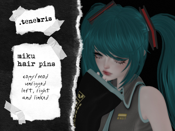 Second Life Marketplace - {.tenebris} Miku Hair Pins