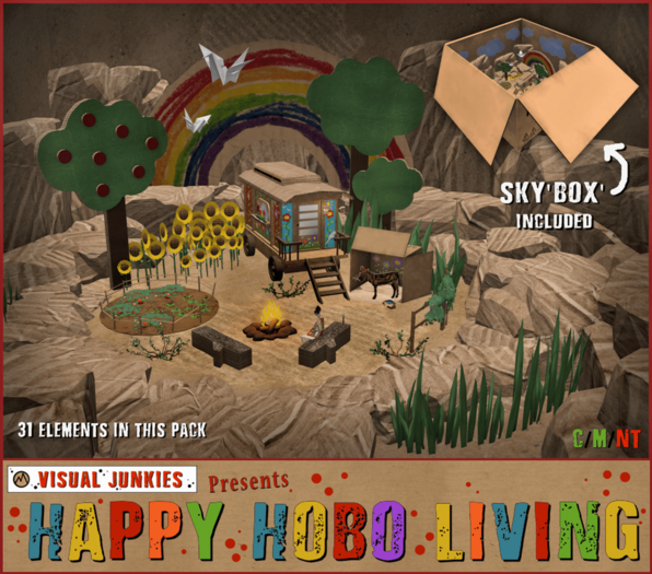 Second Life Marketplace - Happy Hobo Living Cardboard-style for Cardy ...