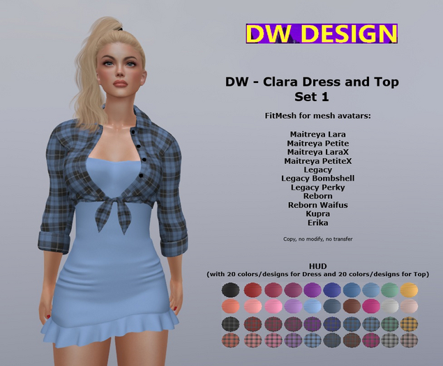 Second Life Marketplace - DEMO DW - Clara Dress and Top Set 1
