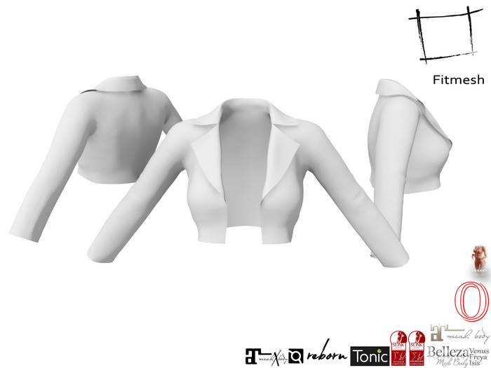Second Life Marketplace - Full Perm Women's Long Sleeves Cropped Open ...