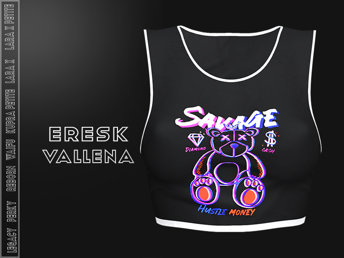 Second Life Marketplace - Eresk : Vallena Top black (ADD)