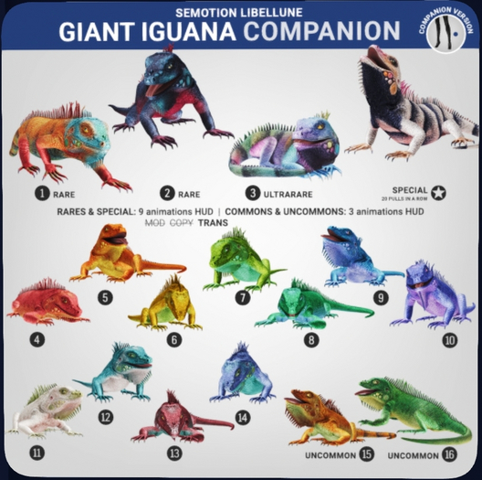 Second Life Marketplace - SEmotion Libellune Giant Iguana Companion ...