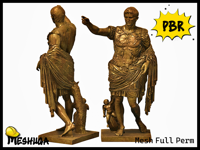 Second Life Marketplace - Meshuga PBR Divine Emperor Statue FULL PERM MESH