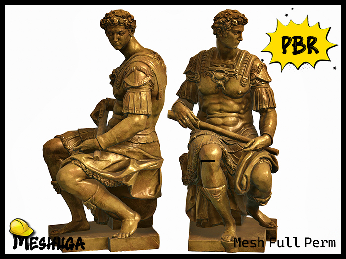 Second Life Marketplace - Meshuga PBR Watchful Duke Statue FULL PERM MESH