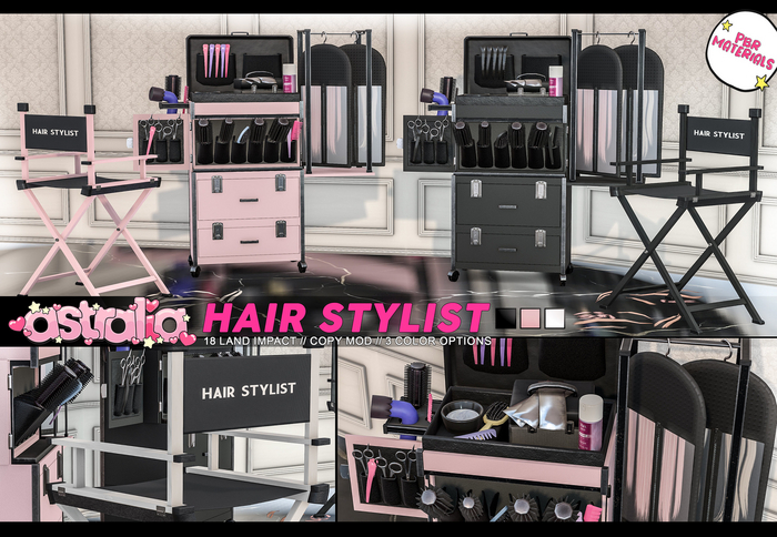 Second Life Marketplace - Astralia // Backstage Hair Stylist Set
