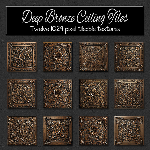 Second Life Marketplace - *Wallflowers* Deep Bronze Ceiling Tiles