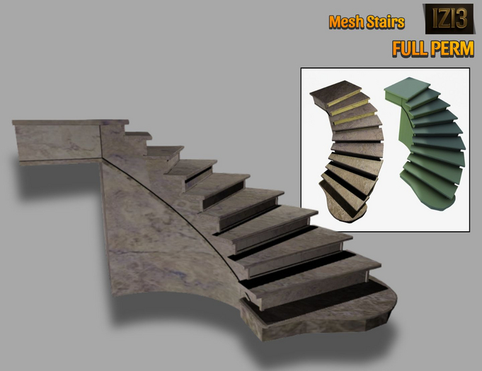 Second Life Marketplace - Mesh Stairs _ Full Perm (7 LI)