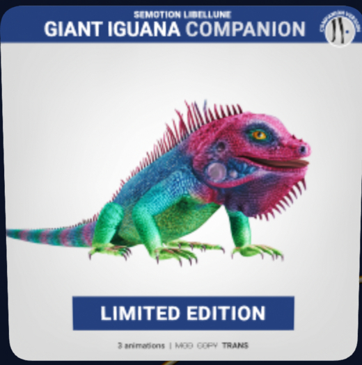 Second Life Marketplace - SEmotion Libellune Giant Iguana Companion LIMITED