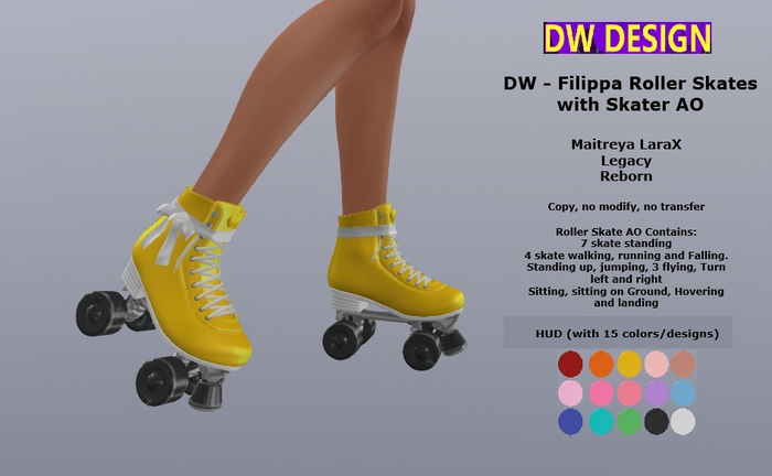 Second Life Marketplace - DEMO DW - Filippa Roller Skates with Skater AO