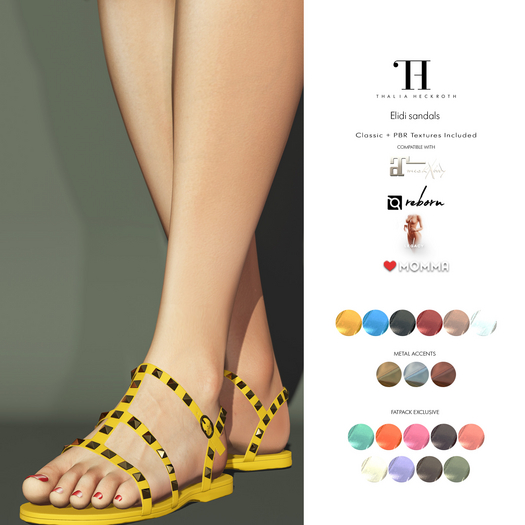 Second Life Marketplace - Thalia Heckroth - DEMO Elidi sandals
