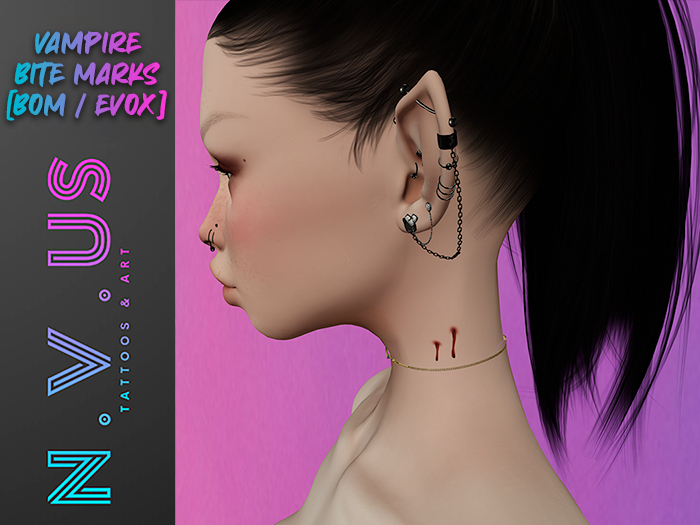 Second Life Marketplace - [N.V.US] ::vampire bite marks:: [neck tattoo ...