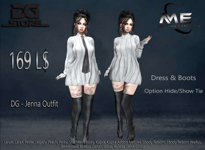 Second Life Marketplace - DG - Jenna Outfit - Stripes - DEMO - DEMO