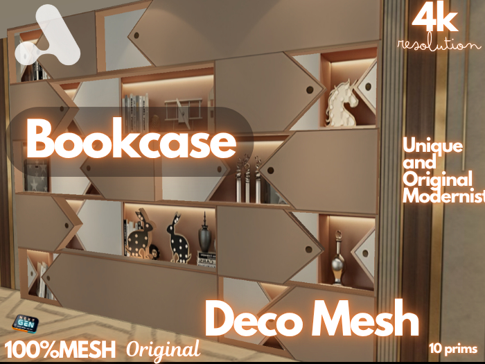 Second Life Marketplace - Bookcase mesh Deco Architecture