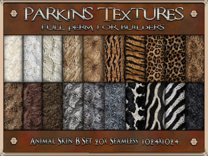 Second Life Marketplace - Parkins Textures - Animal Skin B Set - 20x ...