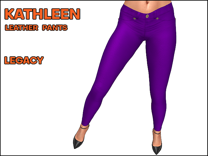 Second Life Marketplace - Kathleen Leather Pants,Purple,Legacy