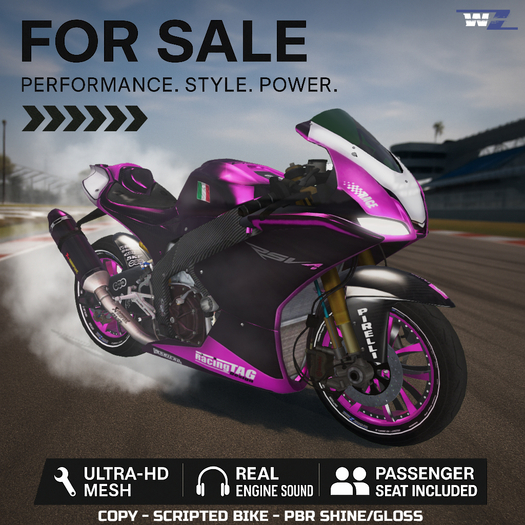 Second Life Marketplace - {wZ} RSV4 Race "Italy" pink