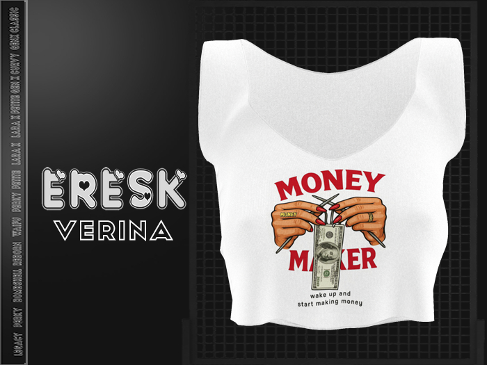 Second Life Marketplace - Eresk : verina Top white money (ADD)