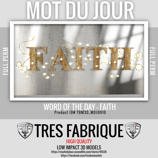 Second Life Marketplace - Faith - Mot Du Jour (Word of the Day)