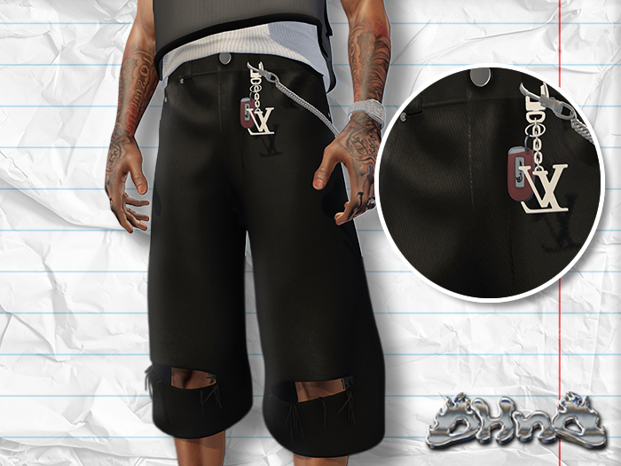Second Life Marketplace - DHND - RIPPED SHORTS (BLK)