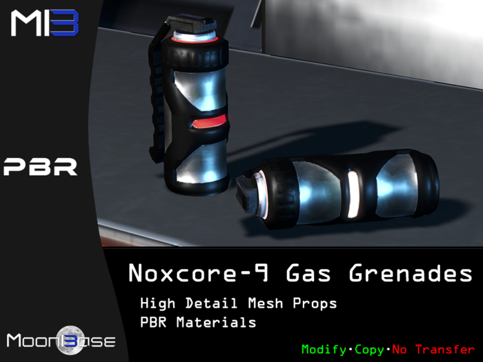 Second Life Marketplace - [MB3] Noxcore-9 Gas Grenades (PBR)