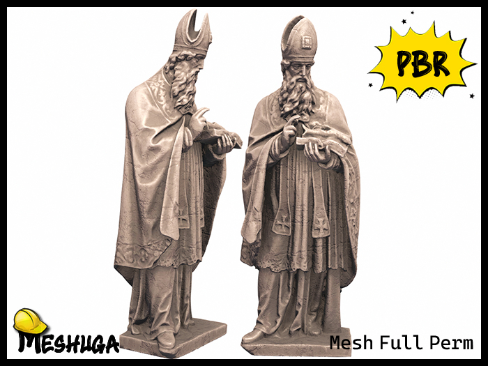 Second Life Marketplace - Meshuga PBR The Bishop Statue FULL PERM MESH