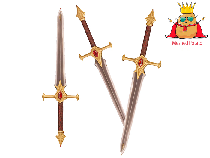 Second Life Marketplace - Meshed Potato - Crimson Sword Full Perm