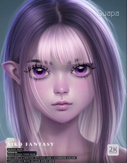 Second Life Marketplace - Guapa - Aiko Skin (GENUS MORPH) 2K Fantasy ...