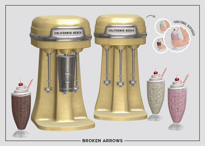 Second Life Marketplace - BROKEN ARROWS - Retro Milkshake - Machine ...