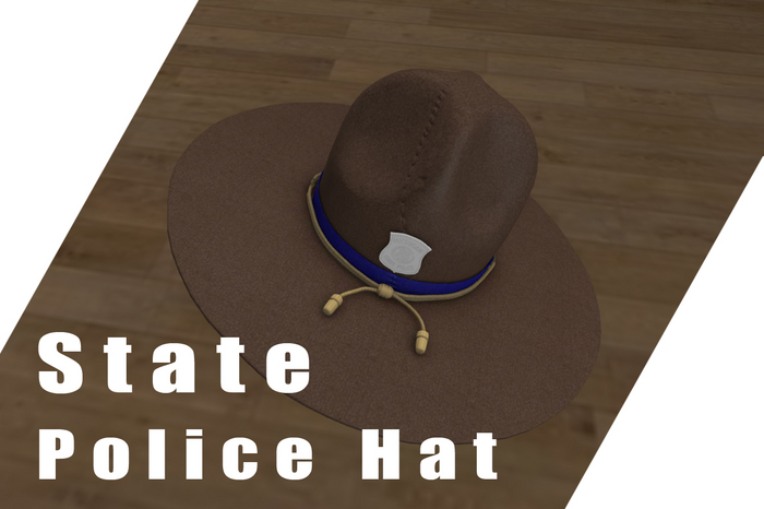 Second Life Marketplace - State Police Hat - High LOD 100% Mesh Cap ...