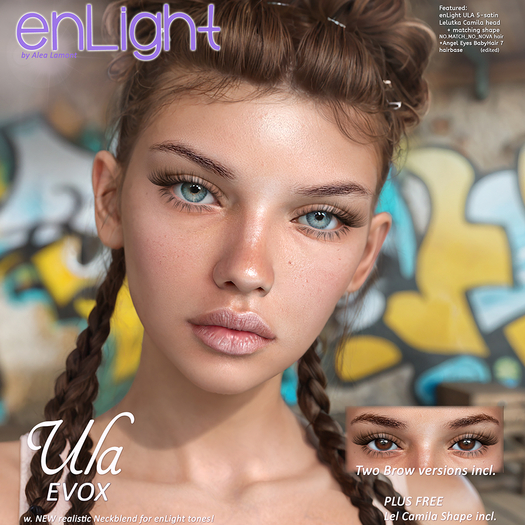 Second Life Marketplace - enLight ULA 5-satin BOM *Head skins* (EvoX)